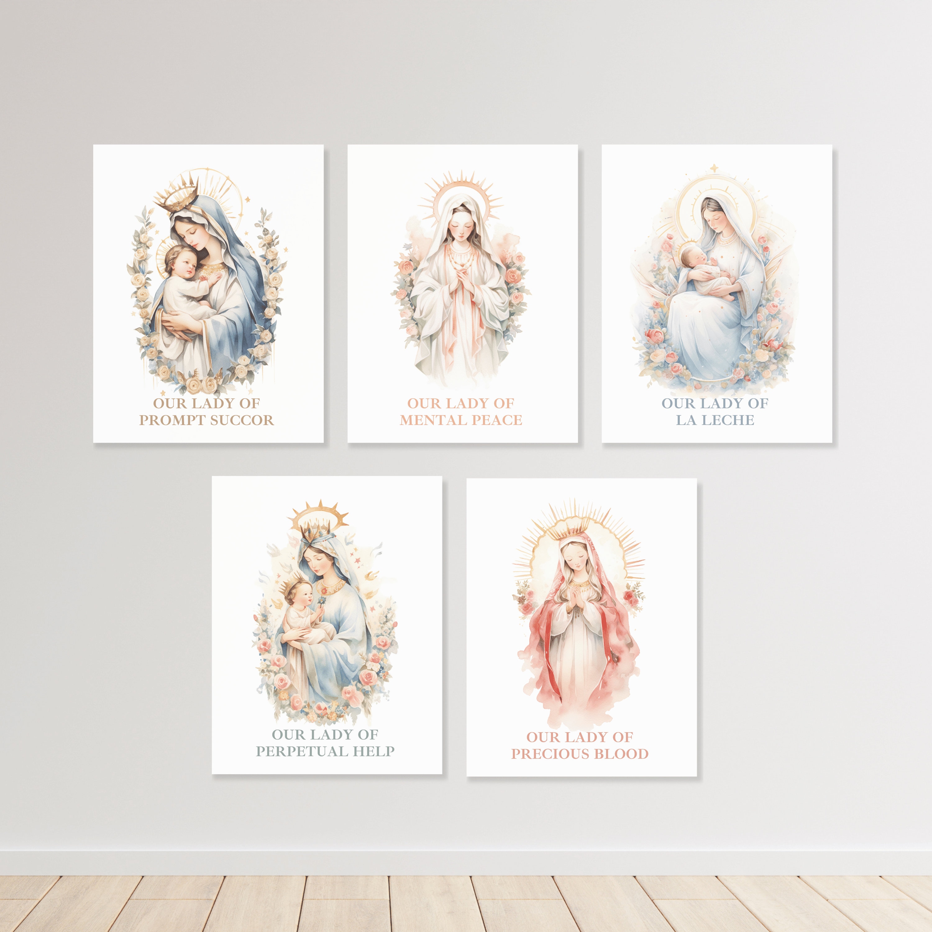 Our Lady Mega Bundle, Set of 20 Printable Virgin Mary Titles Images ...
