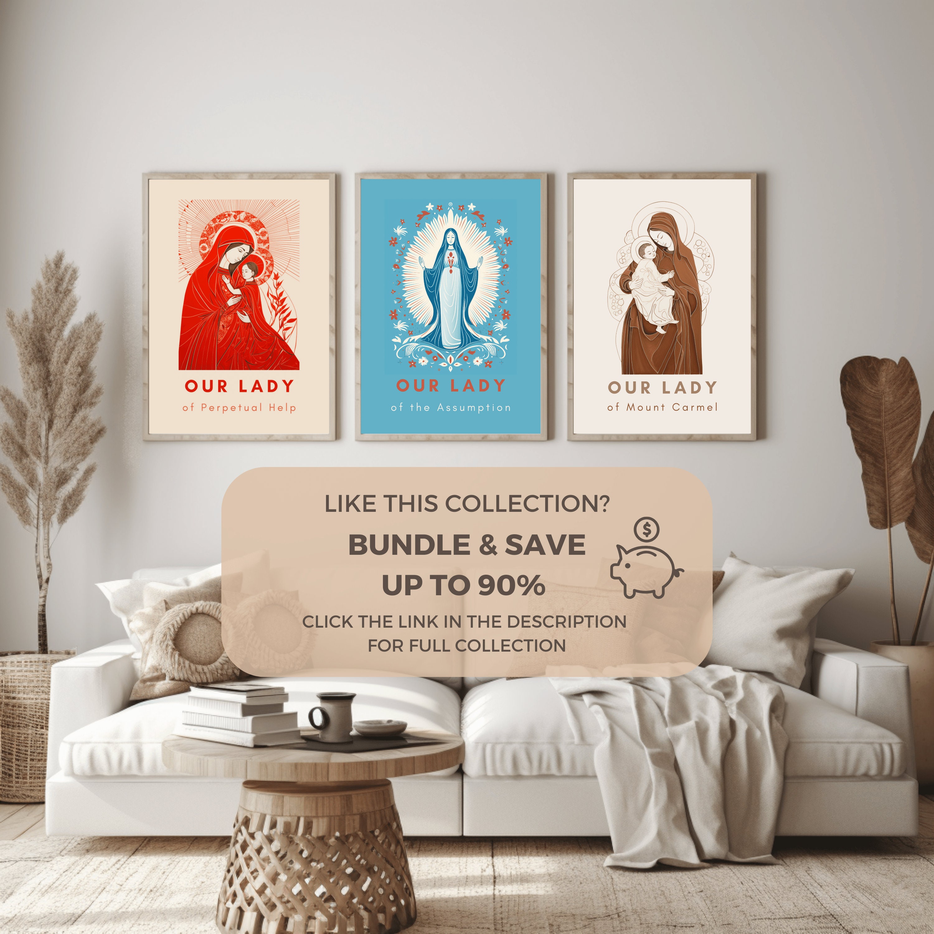 Our Lady of Guadalupe Modern Christian Art Set of Three Prints - Etsy