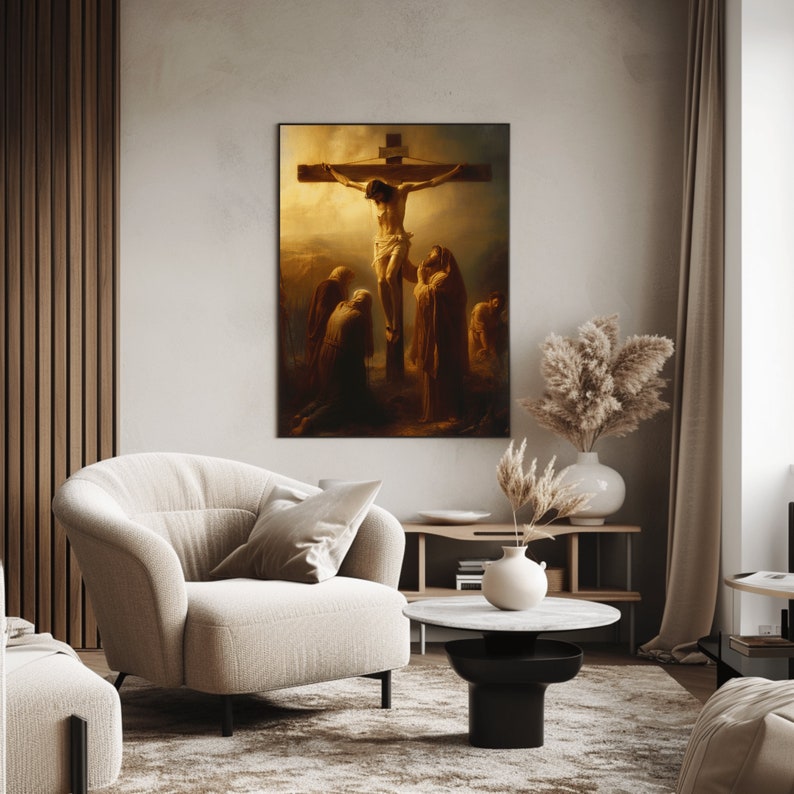 Powerful Gothic Crucifixion Painting by Arthur Hacker, Printable Jesus ...