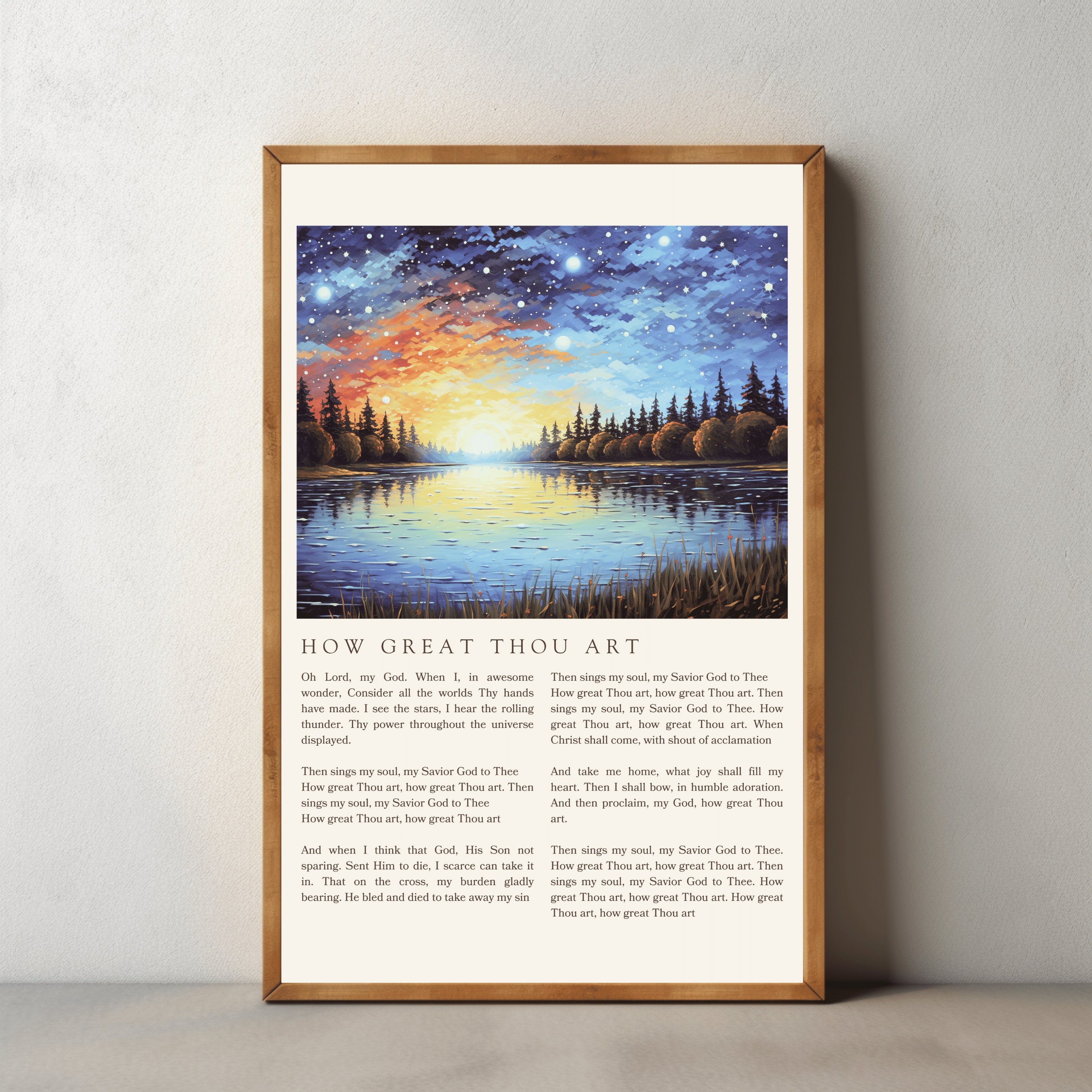 How Great Thou Art Claude Monet Hymn Artwork, Biblical Lyric Poster ...