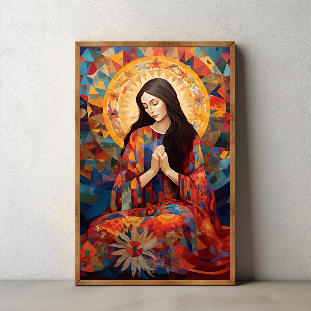 Maximalist Modern Christian Art Poster of Saint Mary Magdalene Print ...