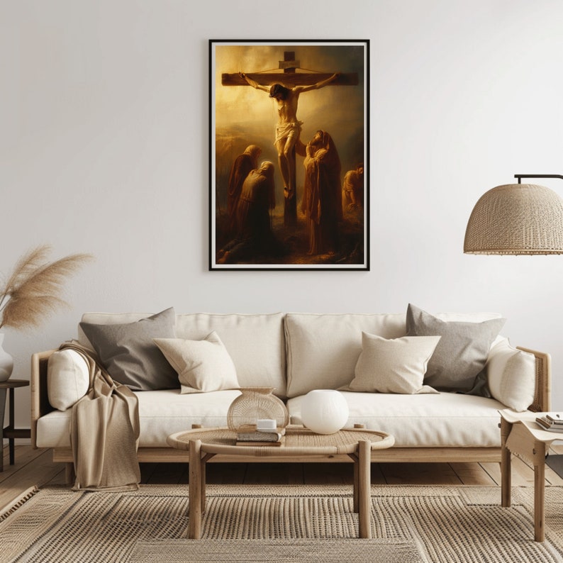 Powerful Gothic Crucifixion Painting by Arthur Hacker, Printable Jesus ...
