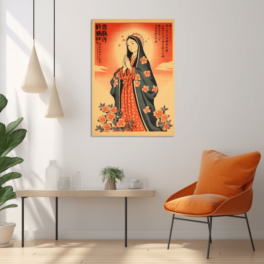 Our Lady of Fatima Japanese Vintage Poster, Asian Blessed Mother of ...