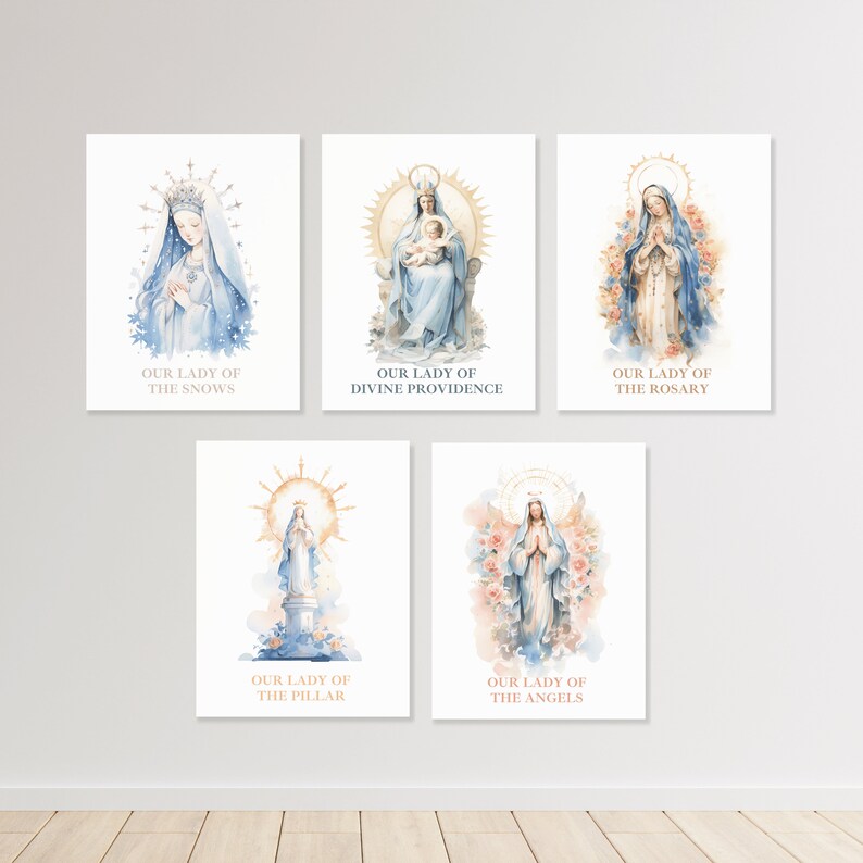 Our Lady Mega Bundle, Set of 20 Printable Virgin Mary Titles Images ...