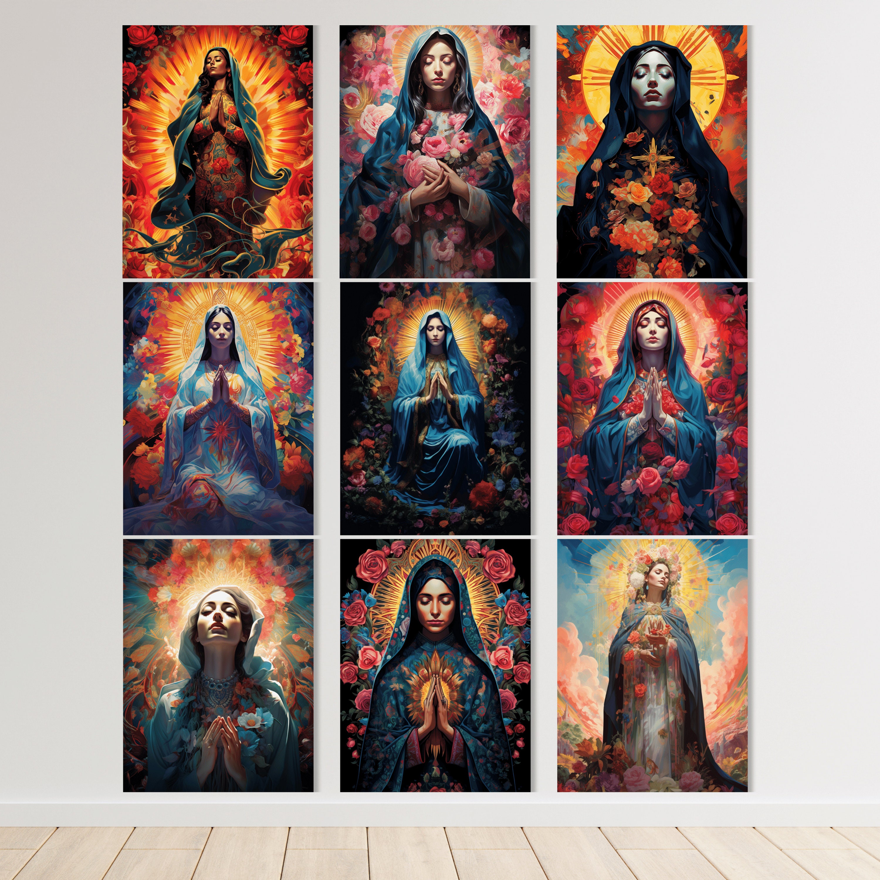 Divine Feminine Virgin Mary Artwork Catholic Altar Table - Etsy