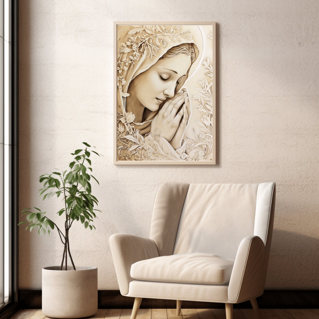 Immaculate Conception Divine Virgin Mary Poster, Printable Blessed ...