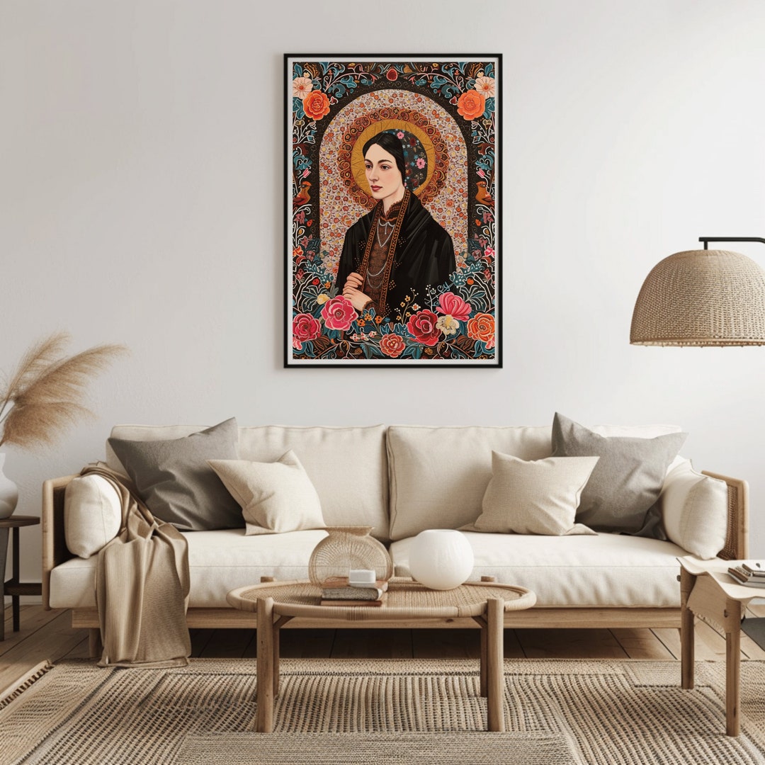 Mosaic St Elizabeth Ann Seton Portrait, Arabic Sister of Charity Poster ...
