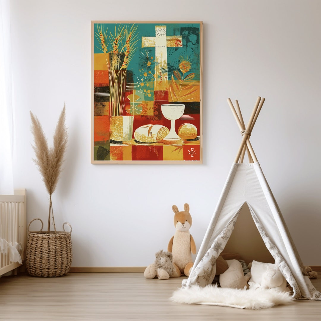 Printable Bread of Life Eucharist Symbols Poster, Biblical Nursery ...
