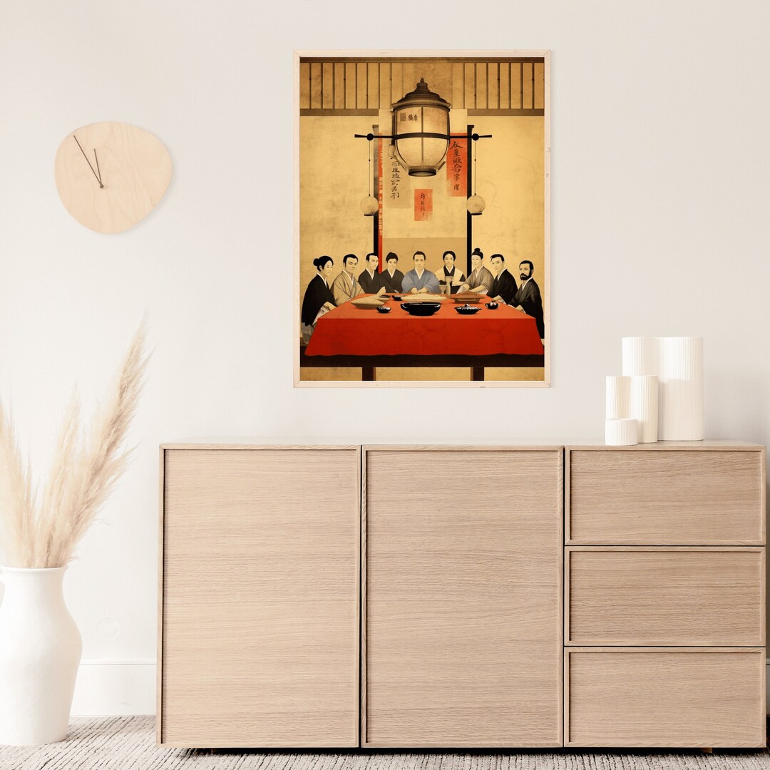 Printable Modern Last Supper Japanese Vintage Poster Biblical ...