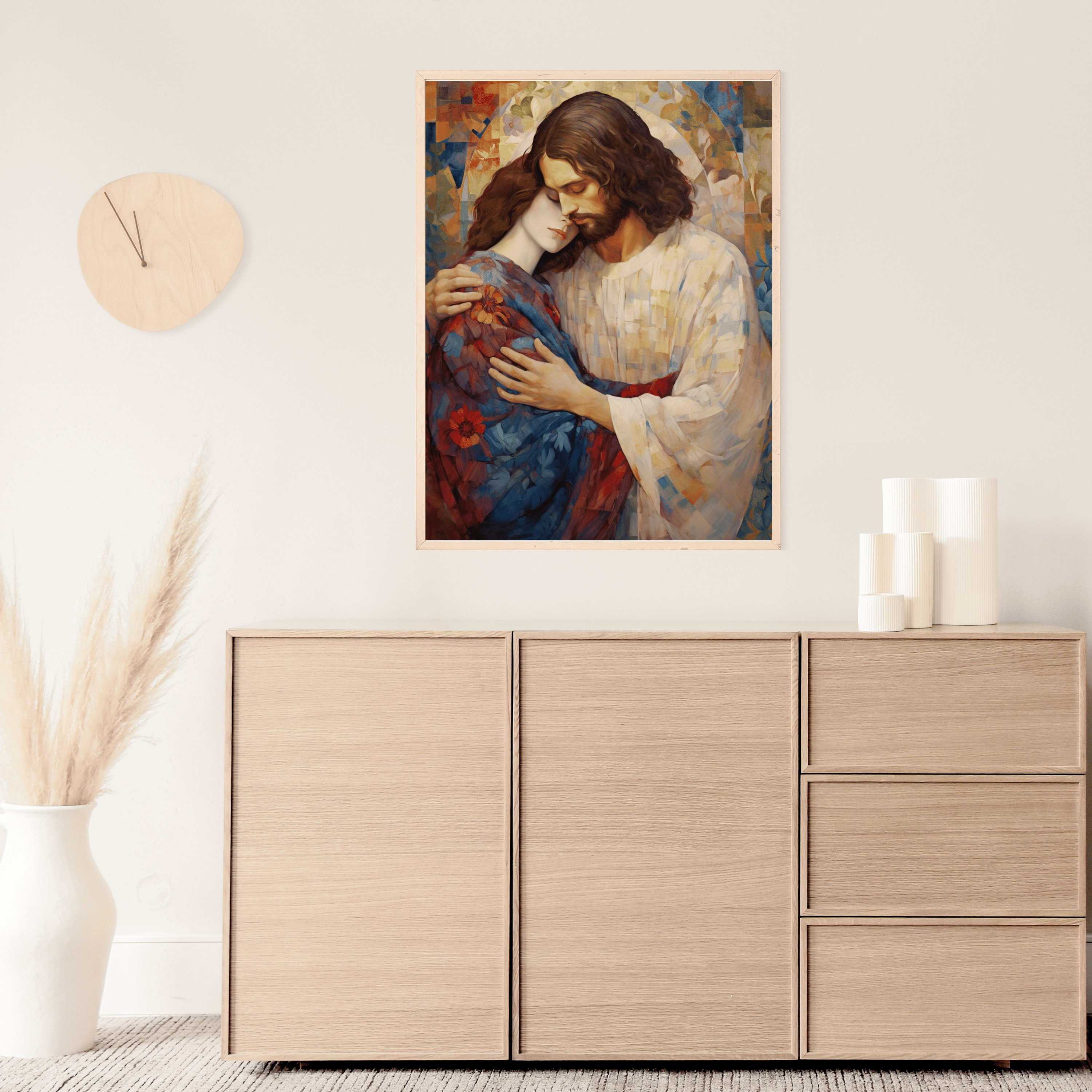 Jesus and Mary Magdalene Spiritual Hug Gustav Klimt Modern Christian ...