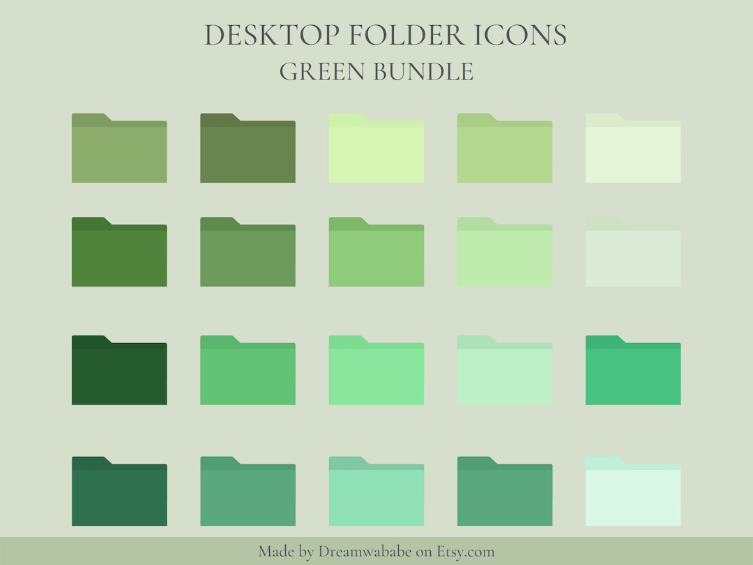 Green Folder Icons, Desktop Folder Icons, Mac Folder Icons - Etsy Australia