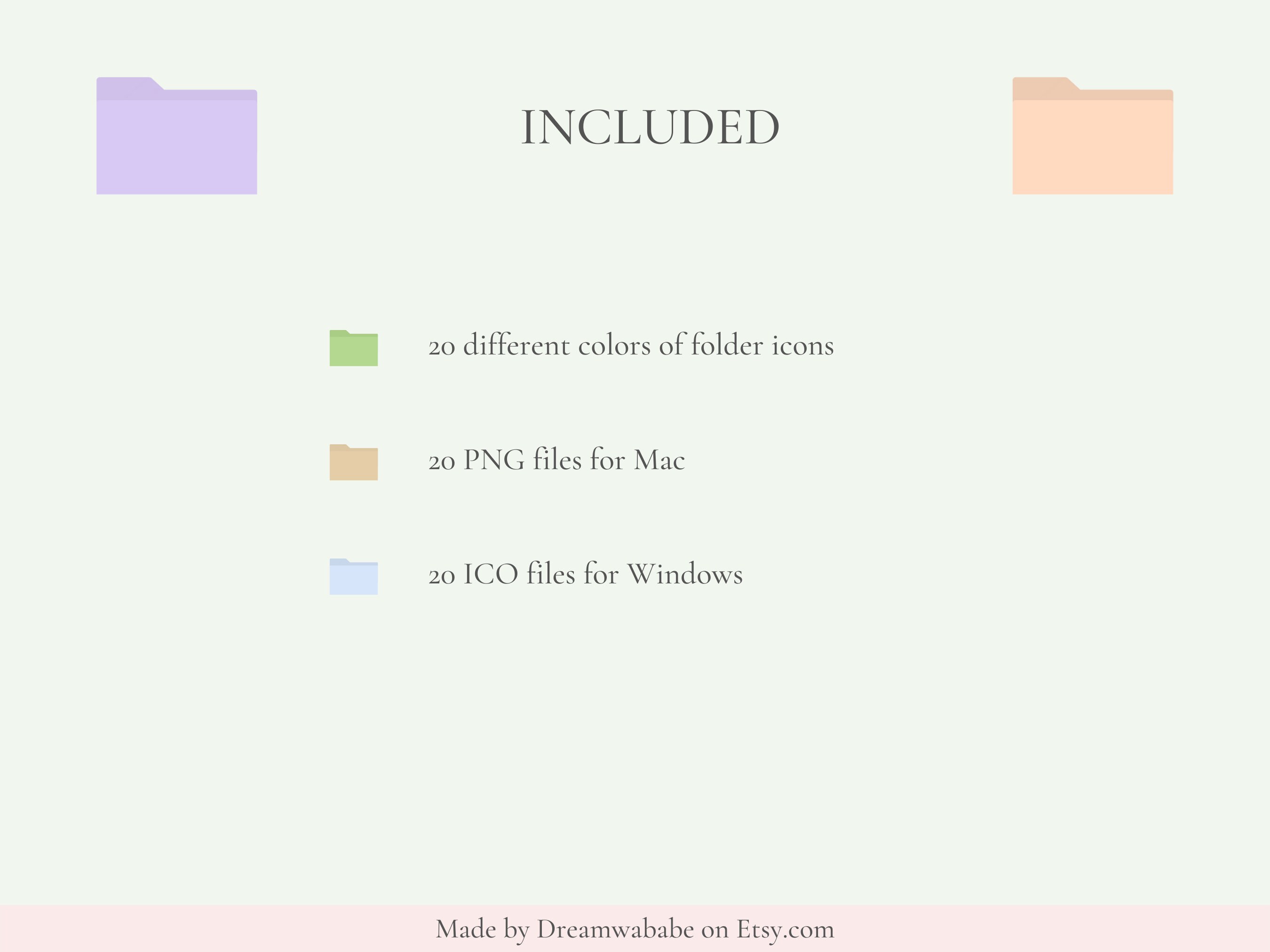 Pastel Folder Icons, Aesthetic Folder Icons, Windows Folder Icons, MAC ...