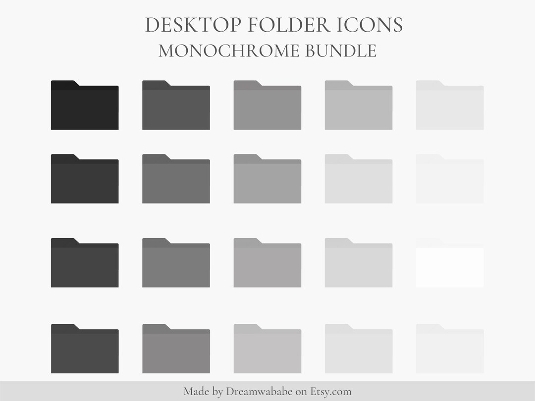 Desktop Folder Icon, Aesthetic Folder Icons. Monochrome Folder Icons ...