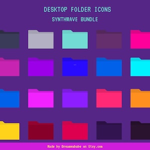 40 Synthwave Desktop Icons, Synthwave Aesthetic, Windows Folder Icons ...