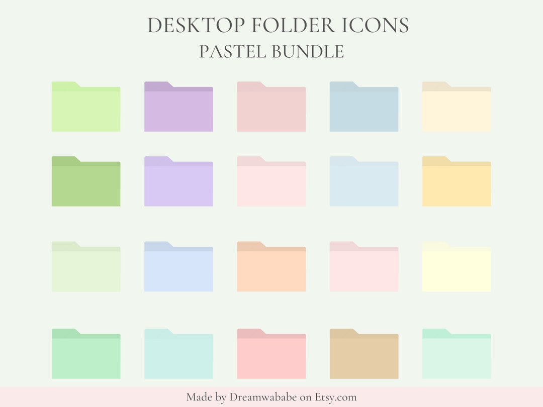 Pastel Folder Icons, Aesthetic Folder Icons, Windows Folder Icons, MAC ...