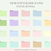 Pastel Folder Icons, Aesthetic Folder Icons, Windows Folder Icons, MAC ...