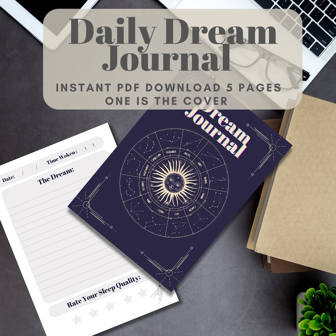 Daily Dream Journal Printable, Check in Template, Digital Appreciation ...