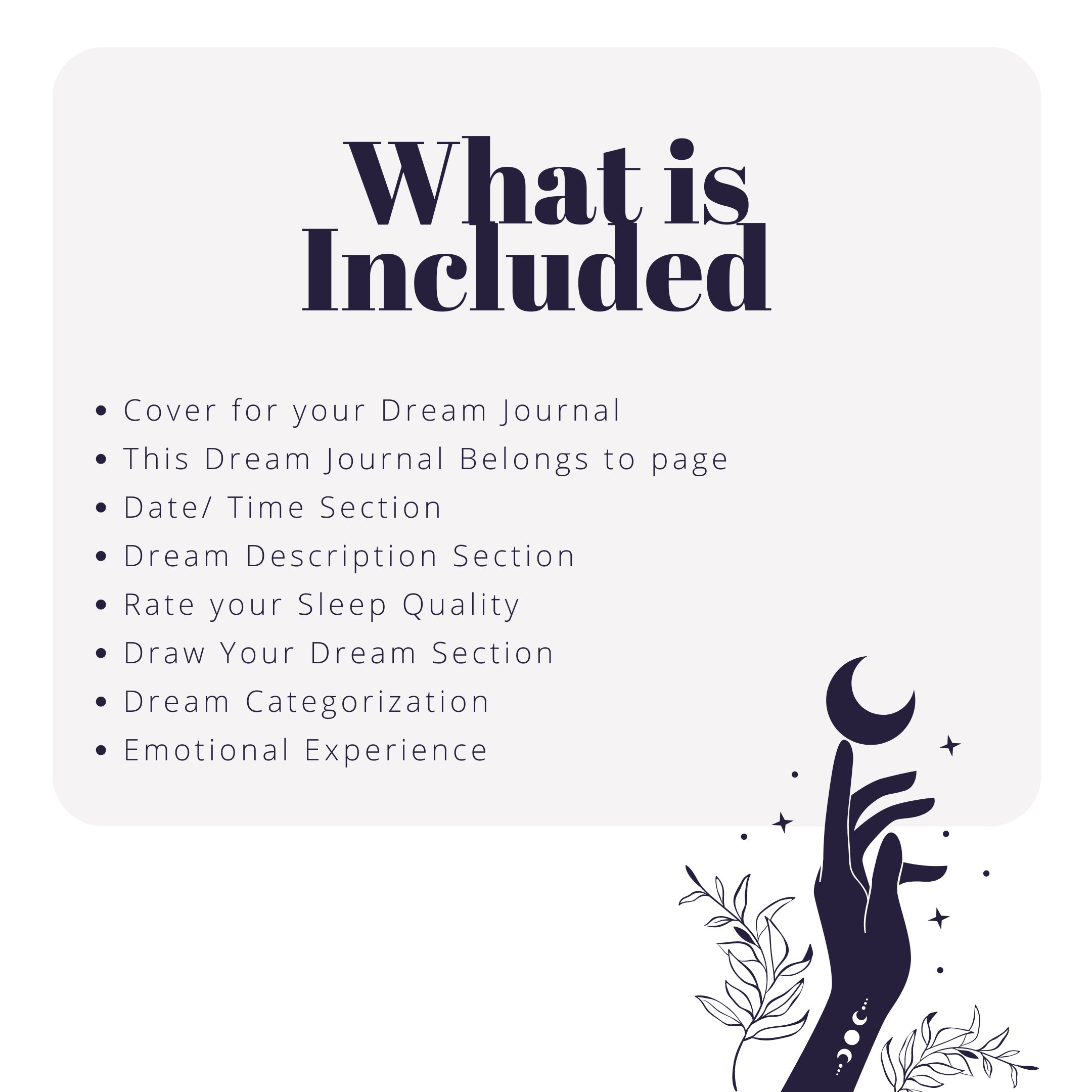 Daily Dream Journal Printable, Check in Template, Digital Appreciation ...