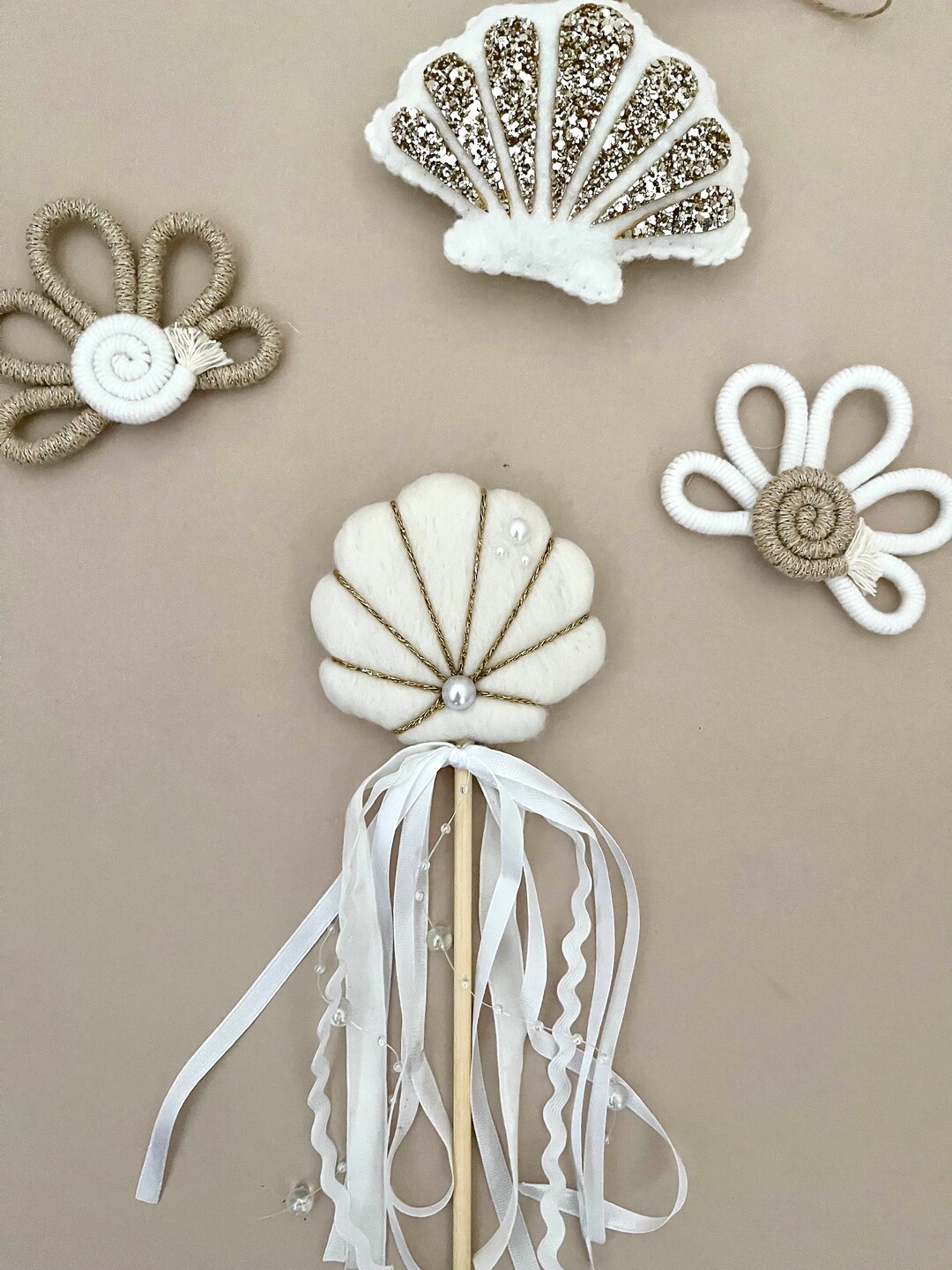 Felt Seashell Wand Under the Sea Mermaid Kids Bedroom, Nursery and ...
