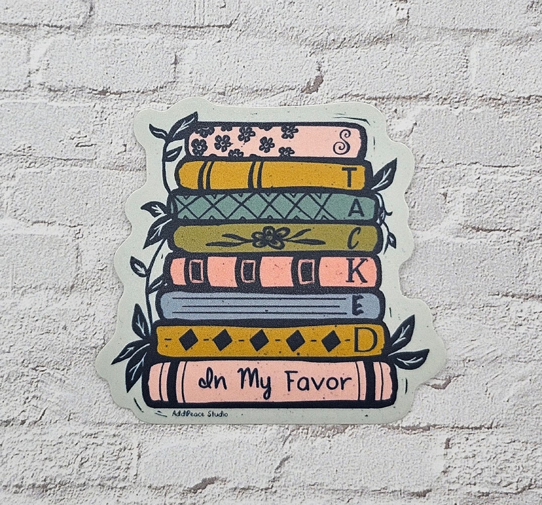 Stacked in My Favor Book Stack Vinyl Sticker for Readers - Etsy