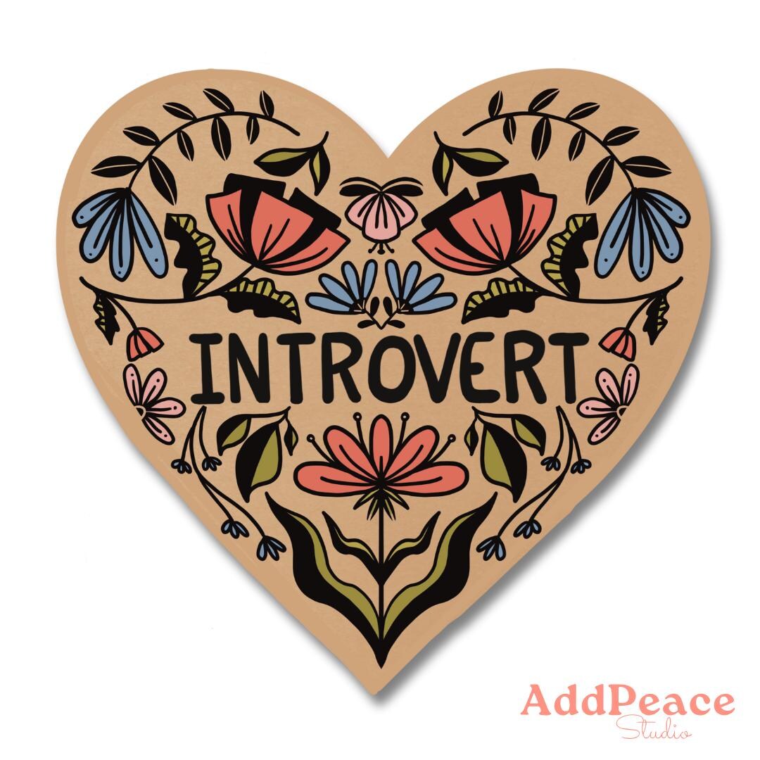 Introvert Heart Floral Vinyl Sticker for Enneagram 5, Enneagram 9 - Etsy