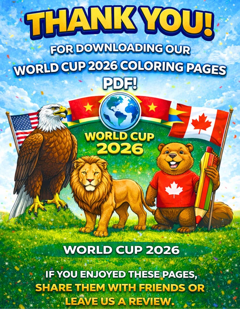 World Cup 2026 Coloring Pages Printable, 45 World Flags With Animal ...