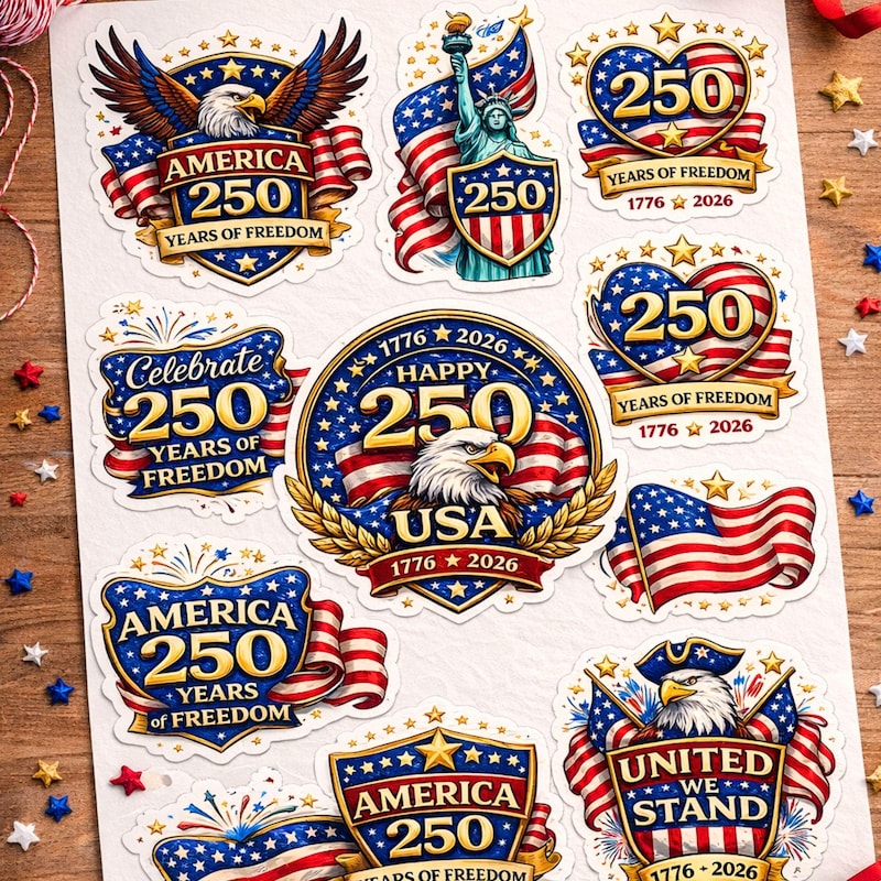 America 250 Stickers - Etsy