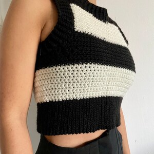 Cropped Crochet Stripe Vest Pattern - Etsy