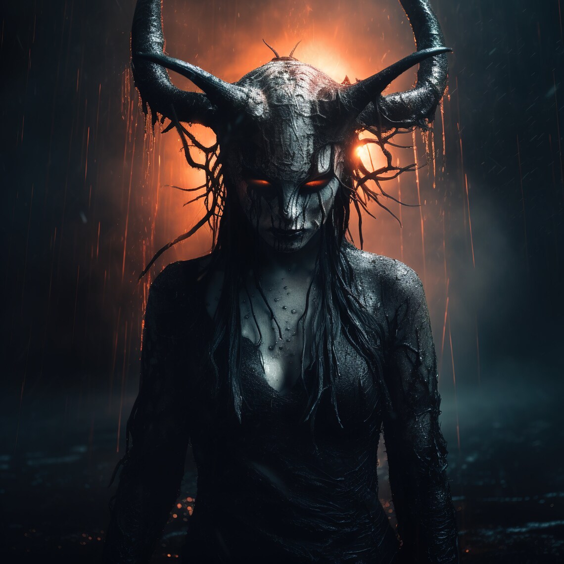 Red Eyed Demoness, Dark Art, Digital Download - Etsy