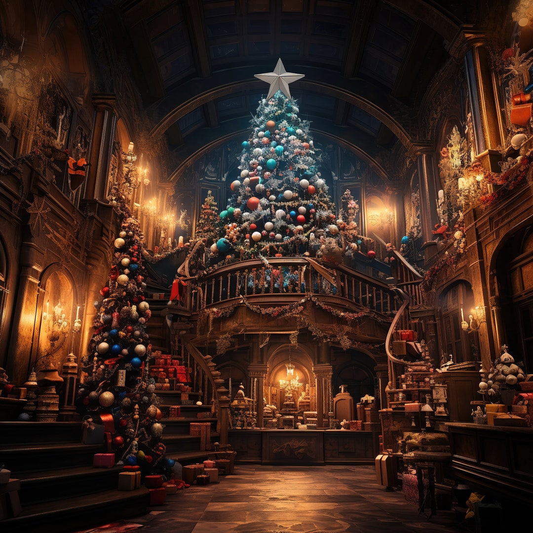 Christmas, Pompous Christmas Tree in the Living Room, Digital Download ...