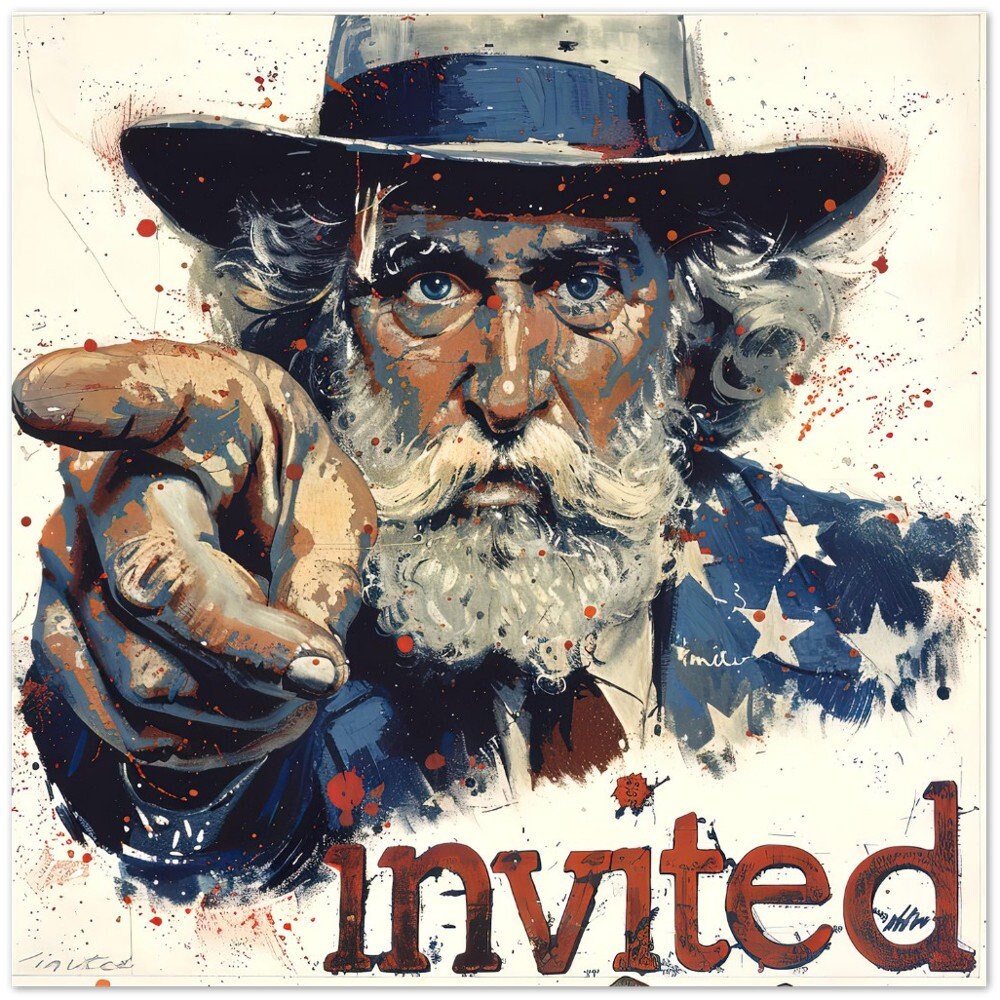 10 Invitation Cards, USA, Uncle Sam - Etsy