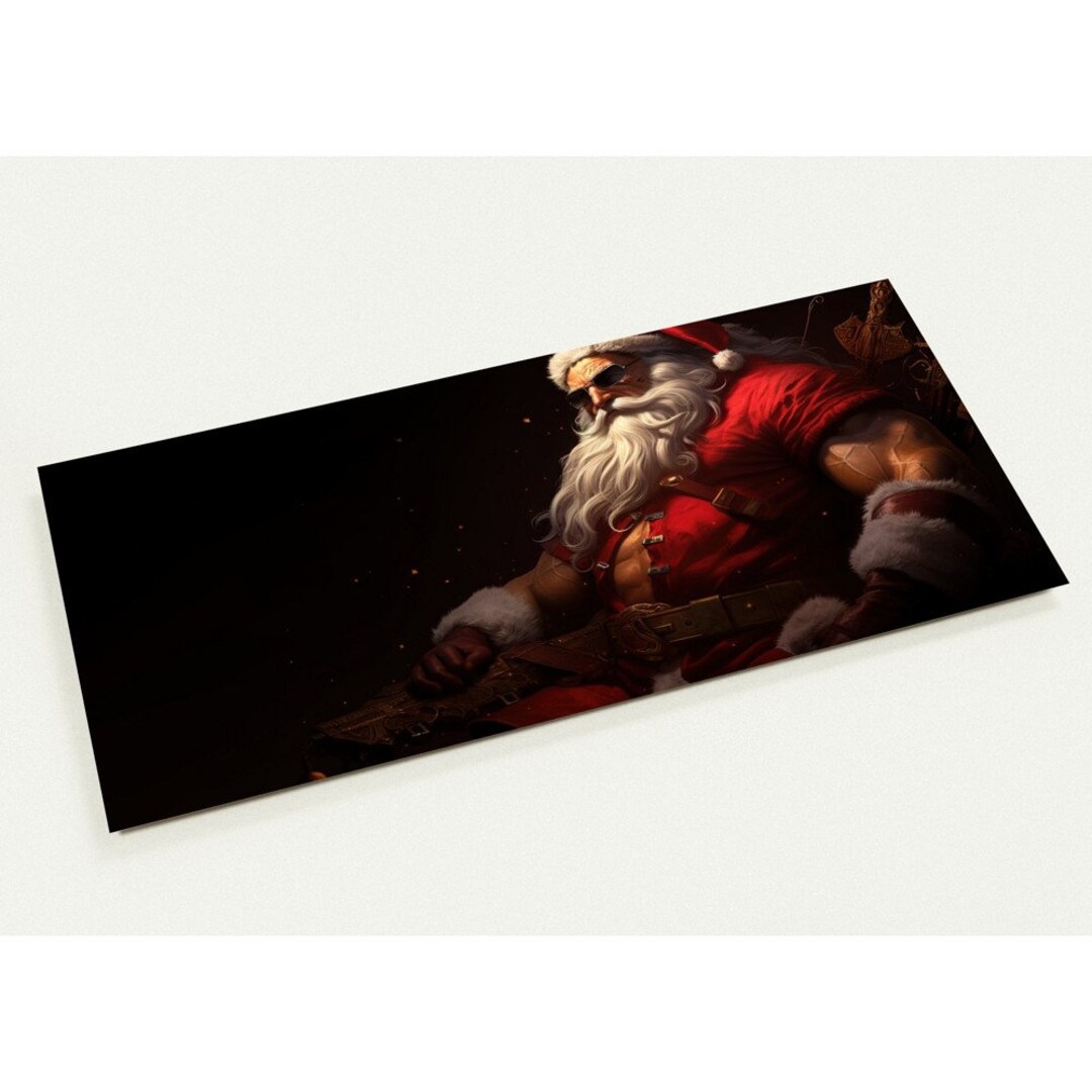10 Christmas Cards Strong Santa Bodybuilder Set of 10 Postcards 2 Sided ...