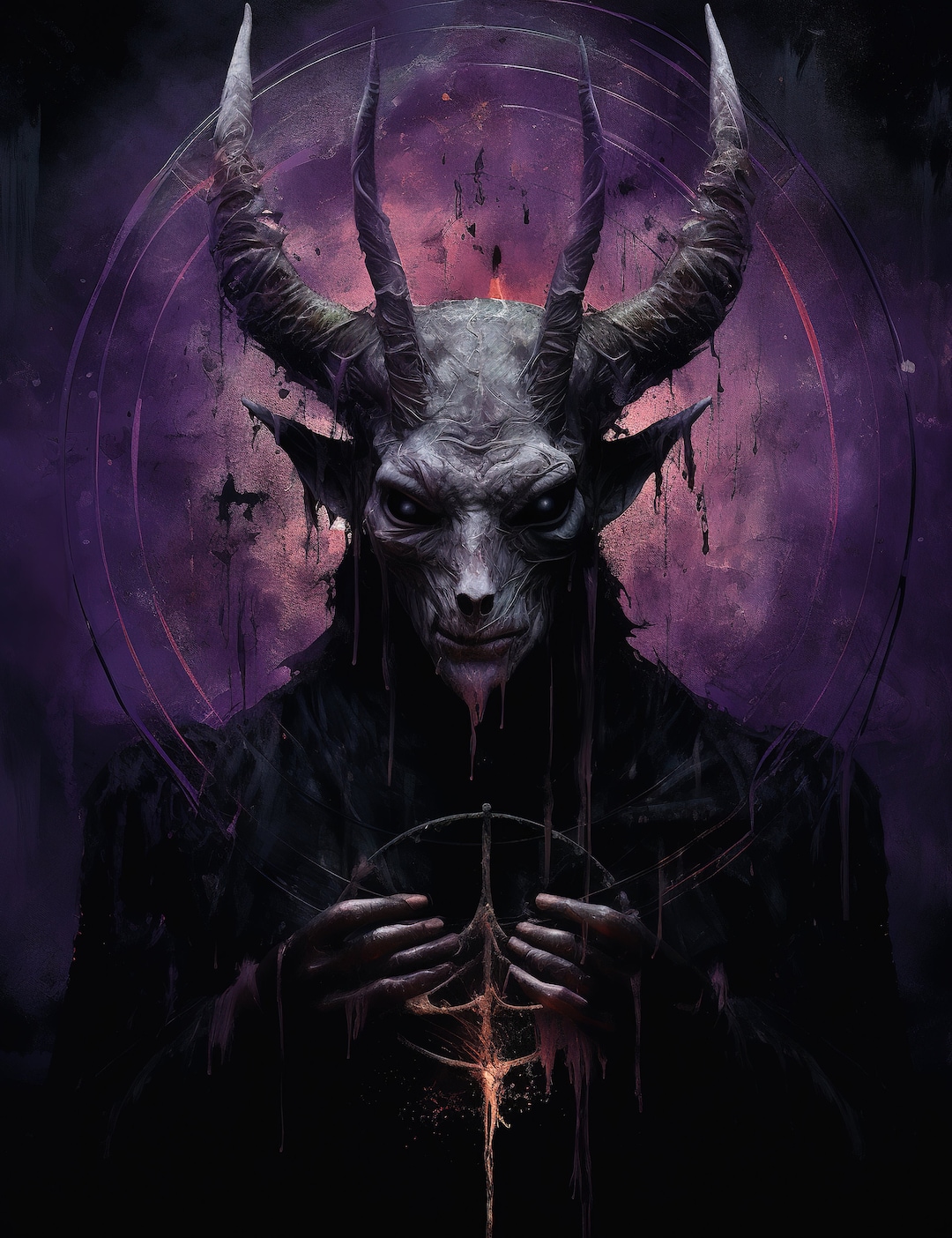 Demon, Surreal, Devil, Hell, Purple, Digital Download - Etsy