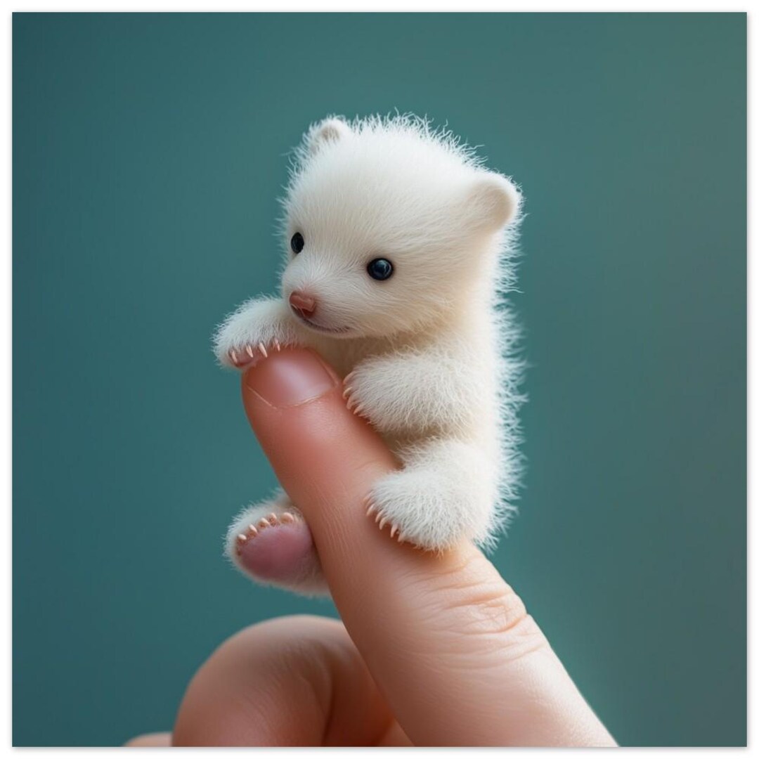 Art Print Mini Polar Bear, Thumb Animal, Baby Animal, Forex - Etsy