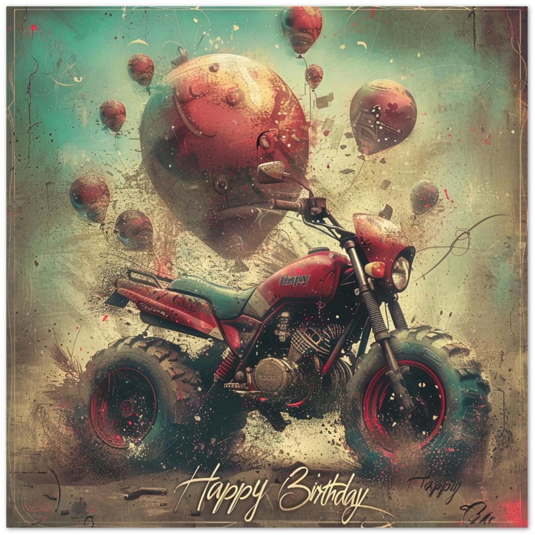 10 Cards, Birthday, Motorcycle, Congratulations - Etsy