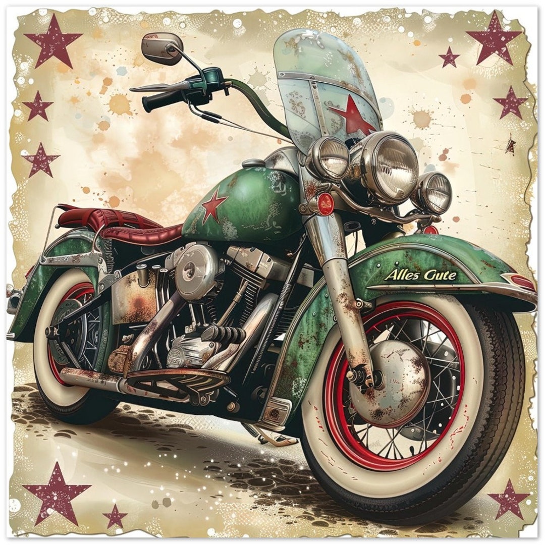 10 Cards, All the Best, Motorcycle, Biker - Etsy