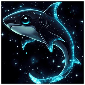 Astral Shark, Stars, Zodiac Sign, Art Print/poster/canvas - Etsy