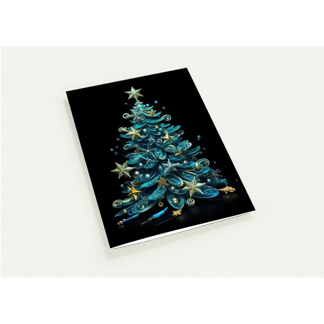 10 Christmas Cards, Christmas Tree, Set of 10 Greeting Cards standard ...