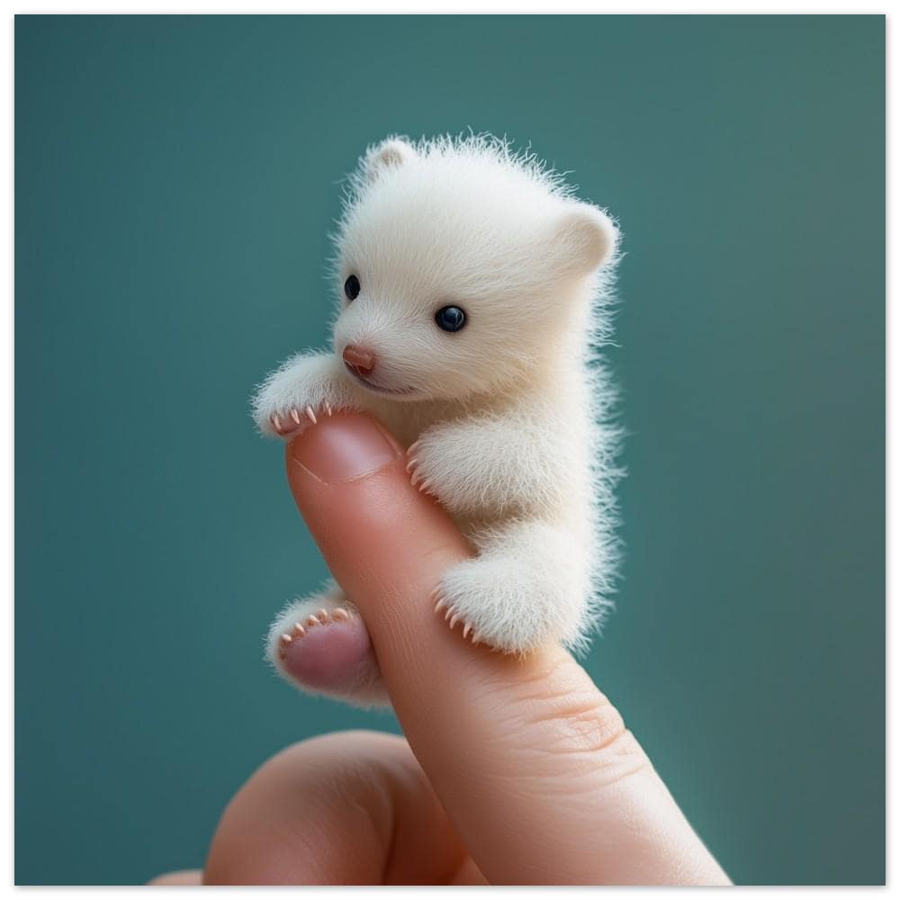 Art Print Mini Polar Bear, Thumb Animal, Baby Animal, Forex - Etsy