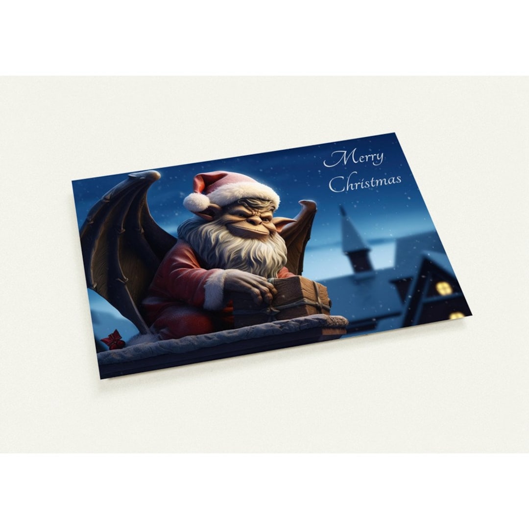 10 Christmas Cards, Special, Gargoyle, Night, Set of 10 Postcards (2 ...
