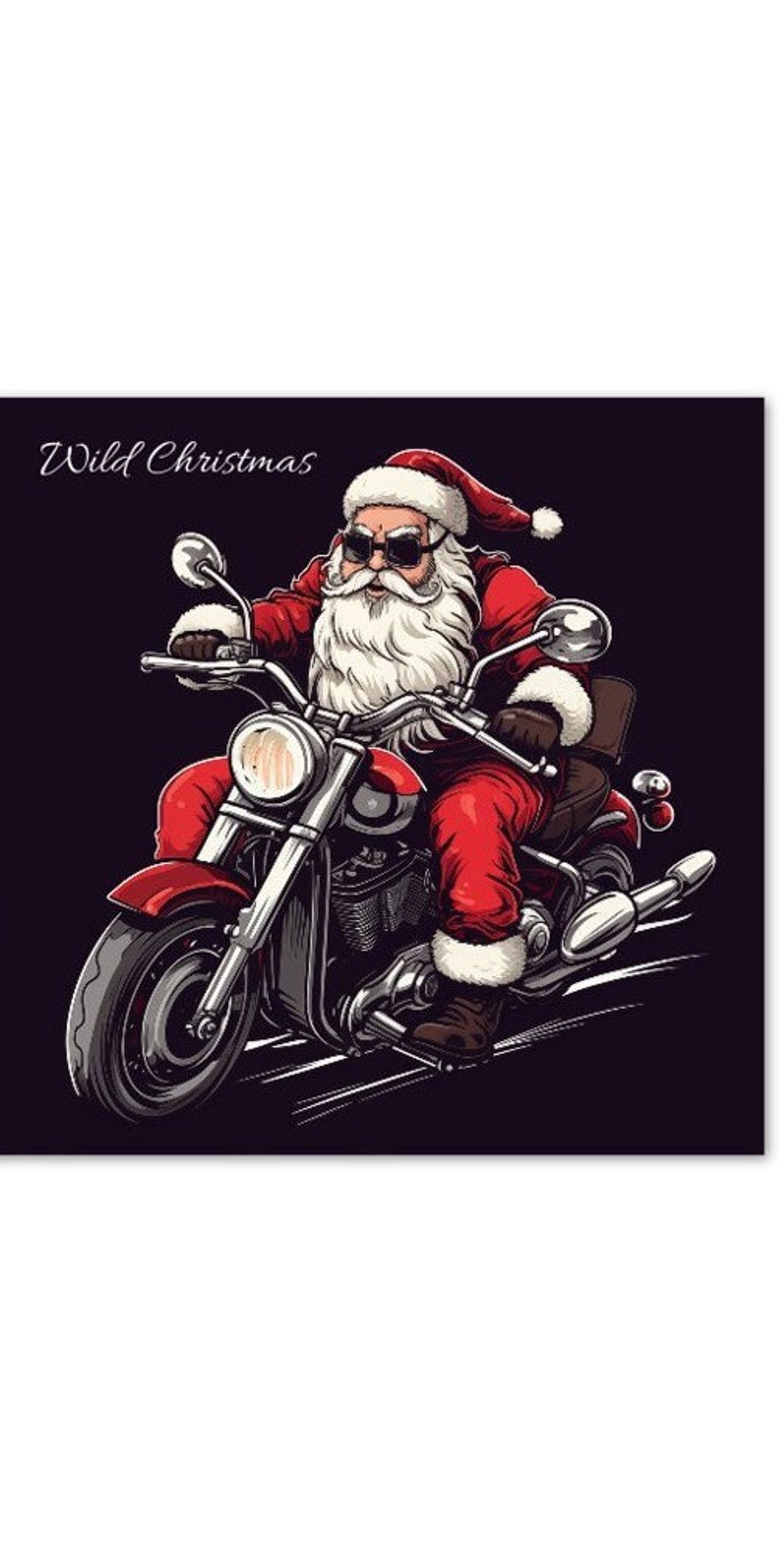 10 Christmas Cards, Cool Santa Claus, Wild Christmas, Set of 10 ...