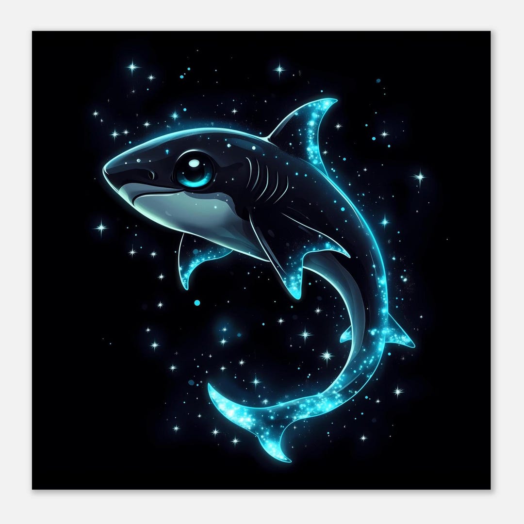 Astral Shark, Stars, Zodiac Sign, Art Print/poster/canvas - Etsy