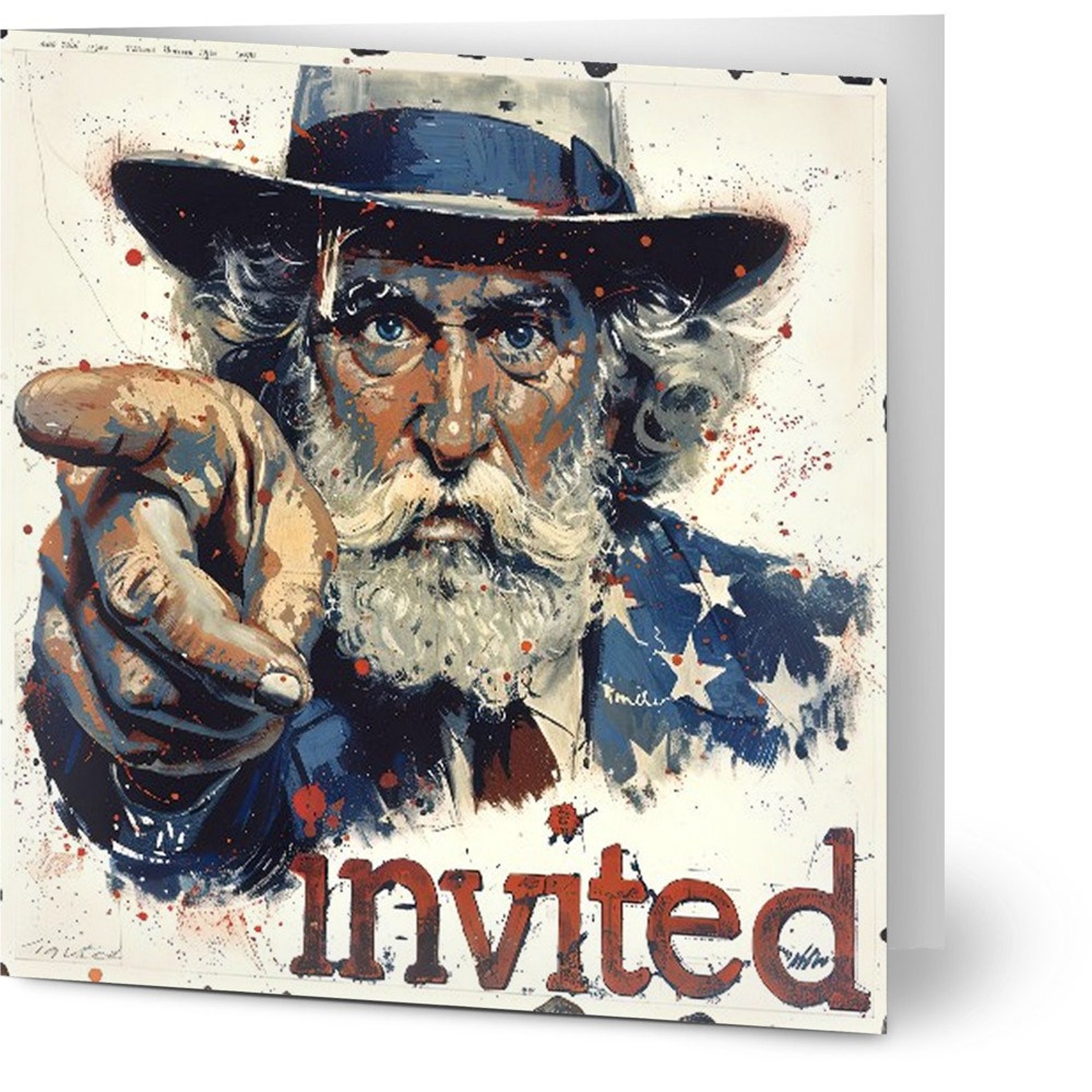 10 Invitation Cards, USA, Uncle Sam - Etsy