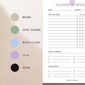 Planner Ménage Français / Planning Ménage / Planificateur Tâches ...