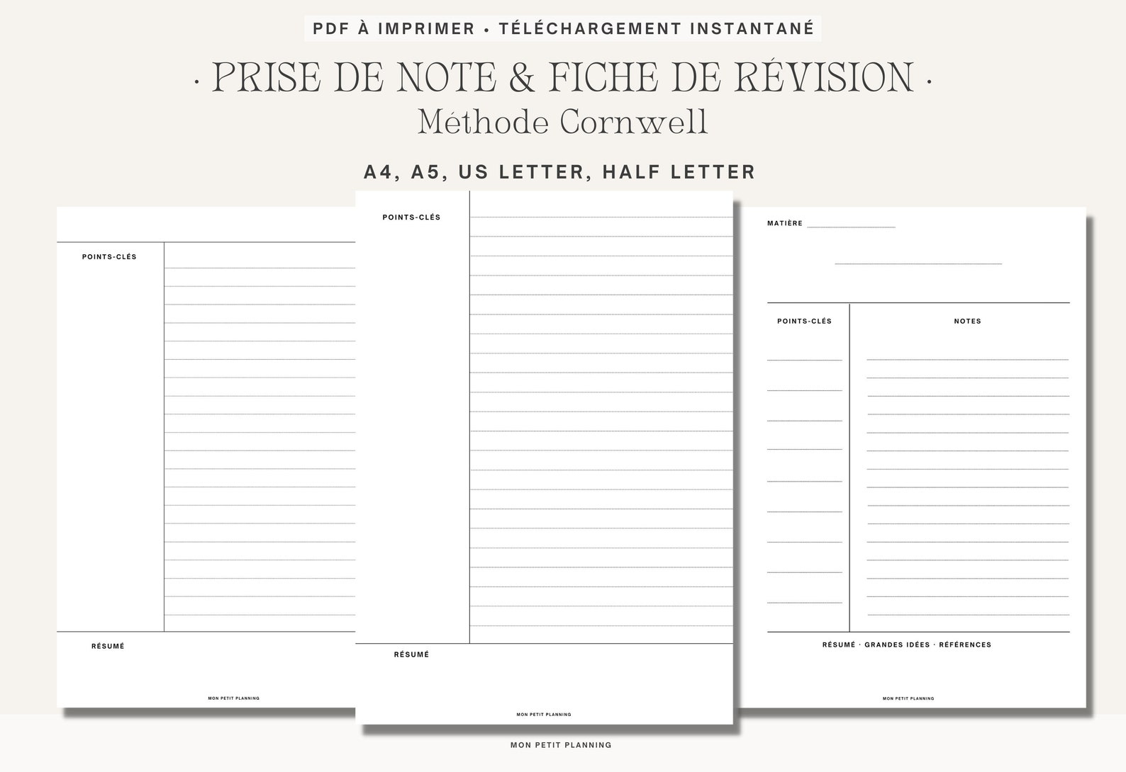 Cornwell Method Note Taking / Revision Sheets for Students ...