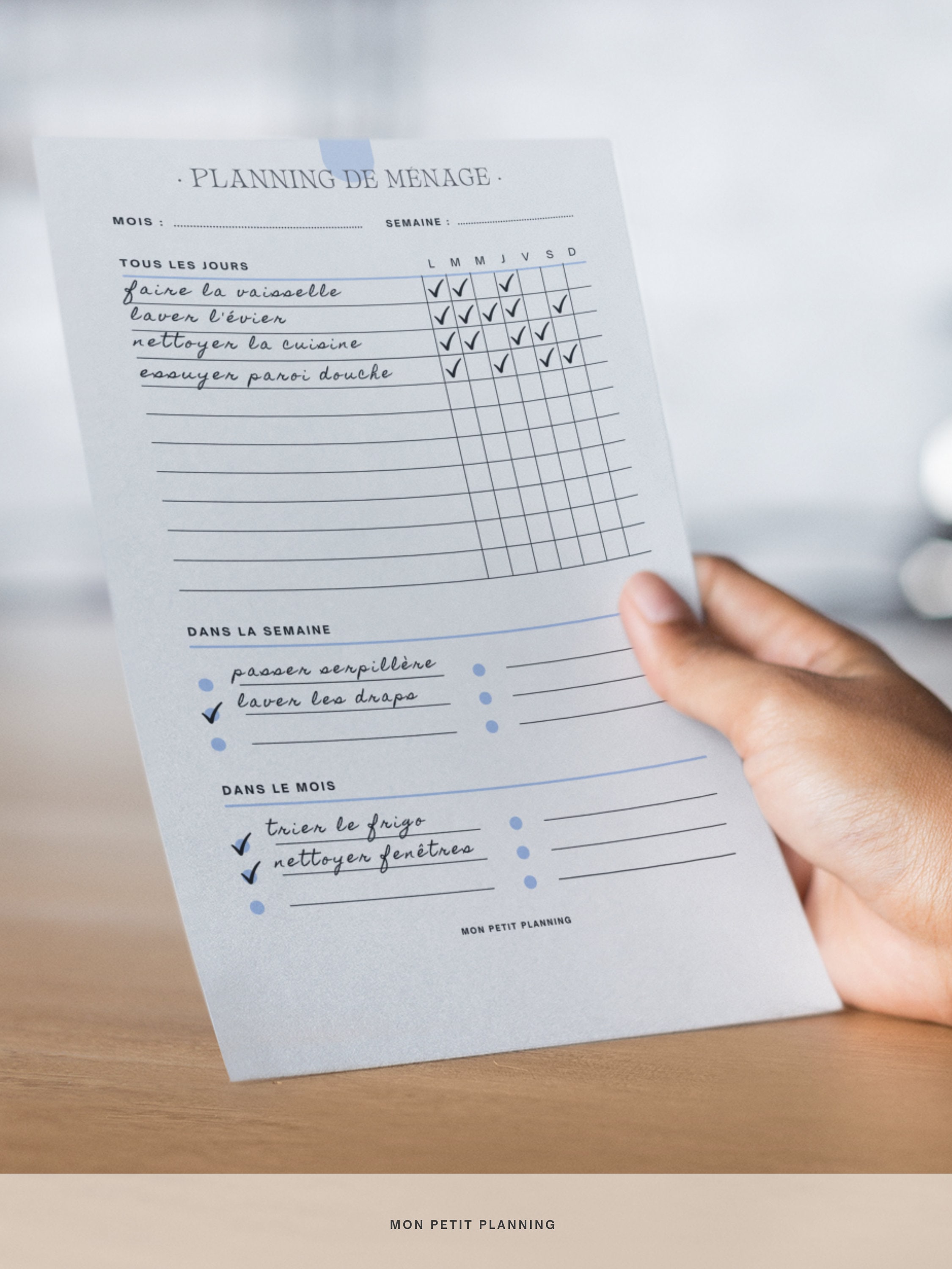 Planner Ménage Français / Planning Ménage / Planificateur Tâches ...