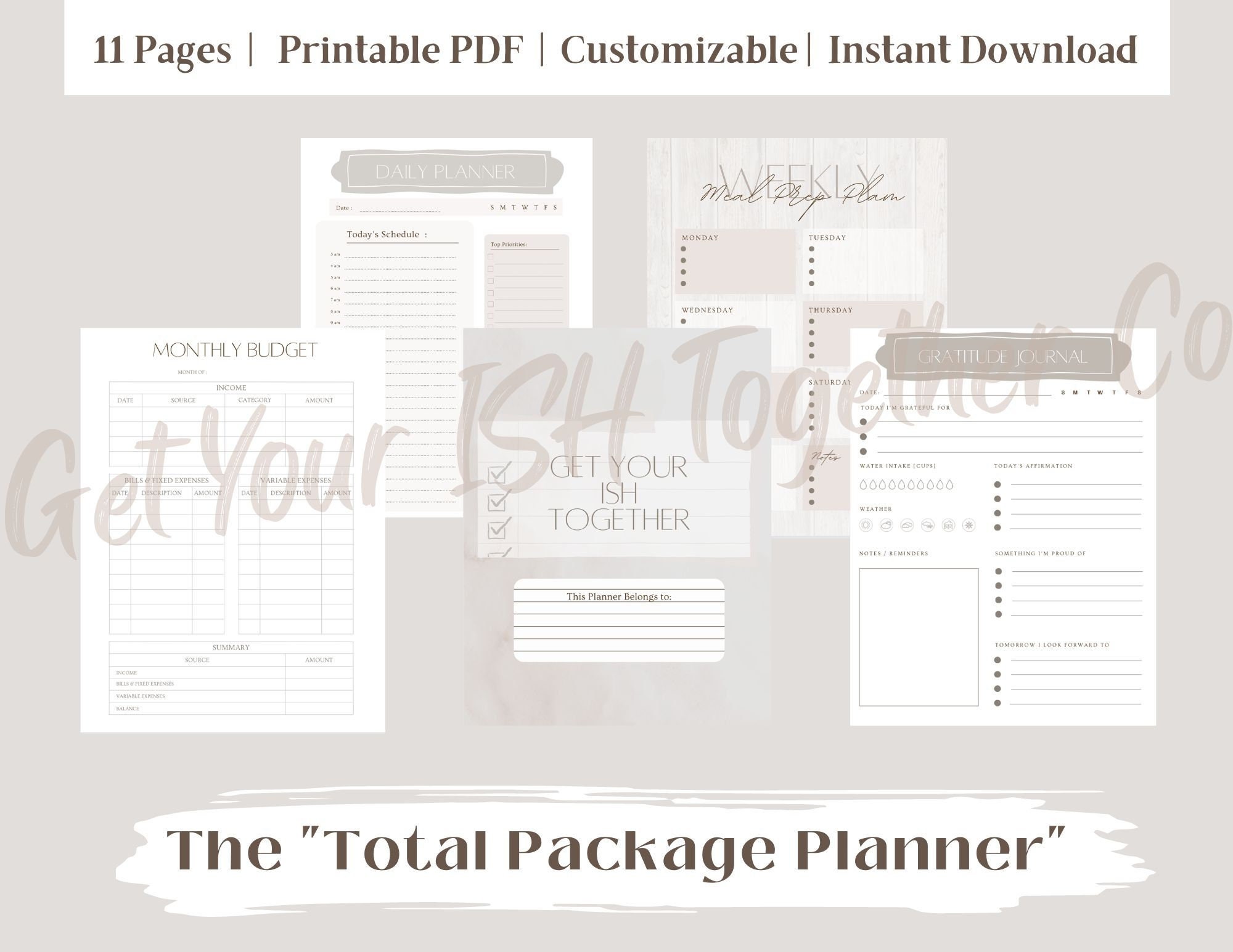 Beige Minimalist Printable Planners for Daily Routines - Etsy