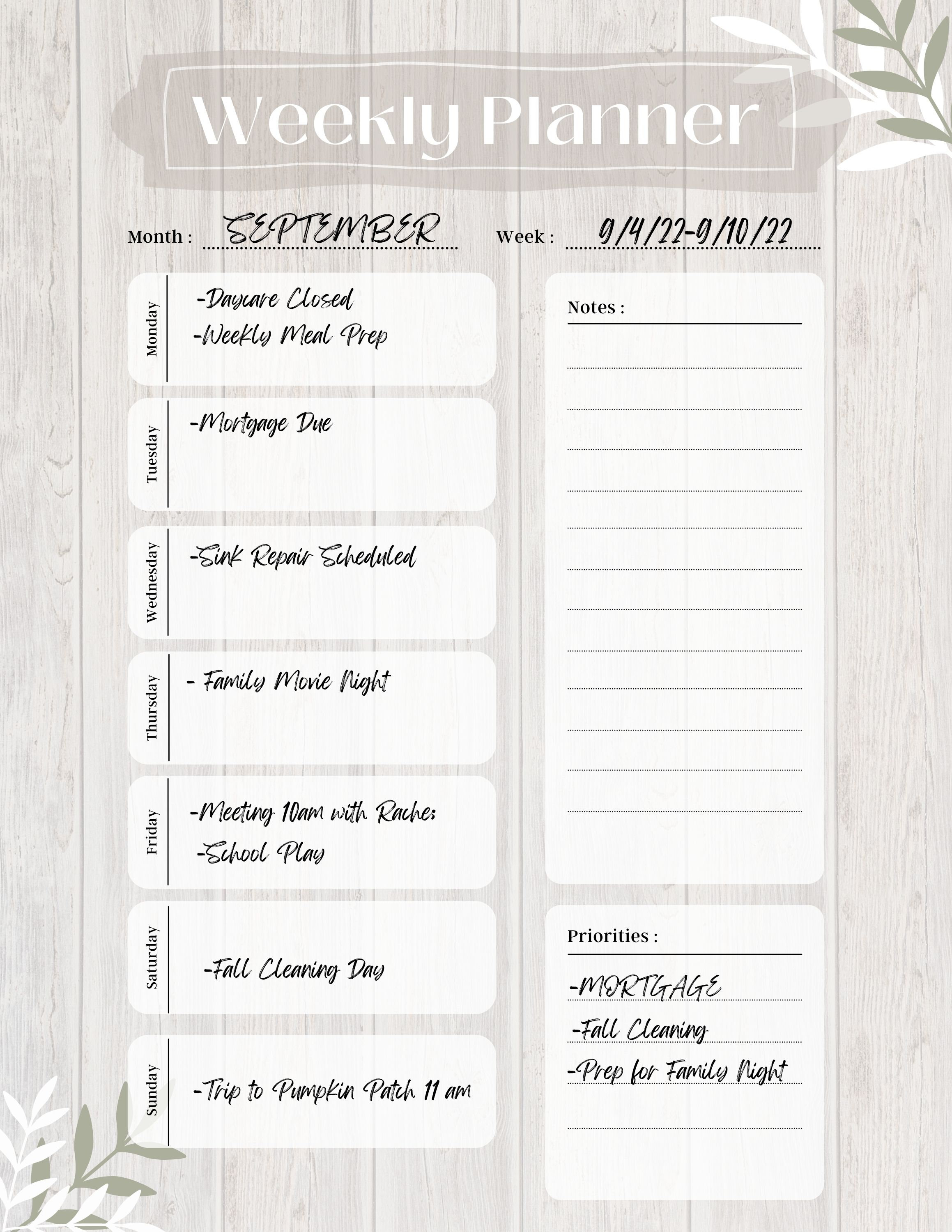 Sage Minimalist Printable Planners for Daily Routines - Etsy