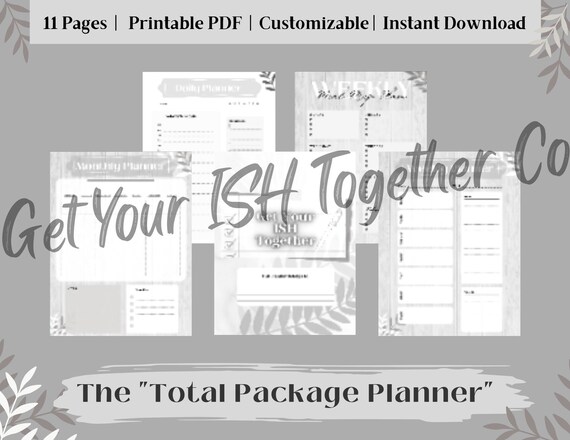 Grey Minimalist Printable Planners for Daily Routines - Etsy