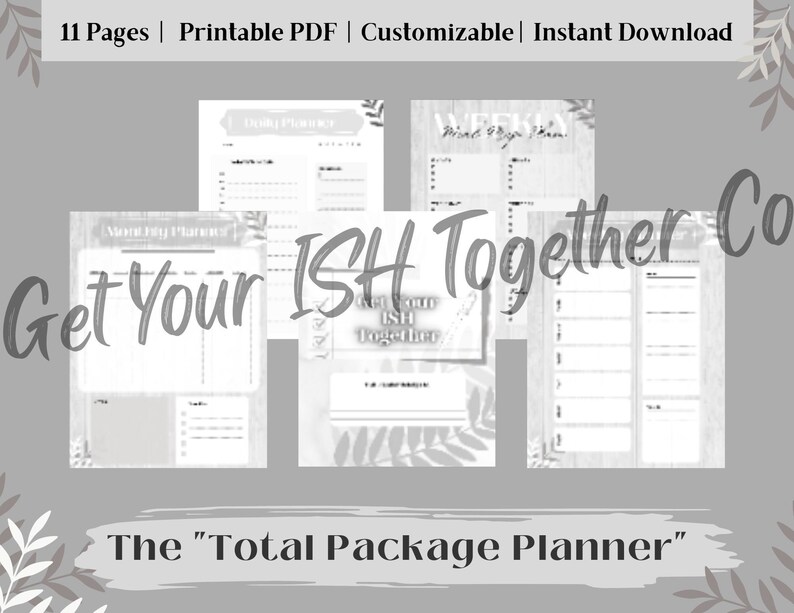 Grey Minimalist Printable Planners for Daily Routines - Etsy